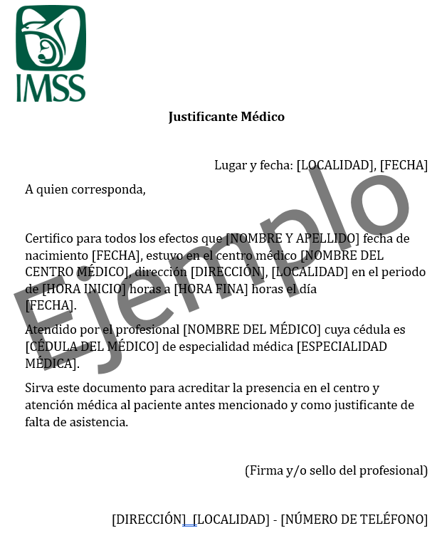 Justificante M dico En Pdf Y Word NDJBO
